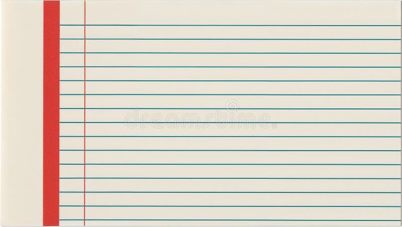 Red Margin Dividing Notebook Page with Horizontal Lines Creating ...