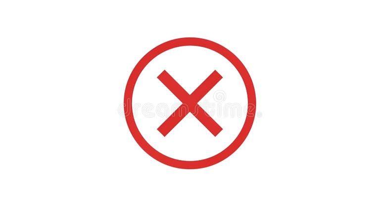 Red X Mark Icon Vector Symbol in Circle Shape for Error Wrong Cancel ...