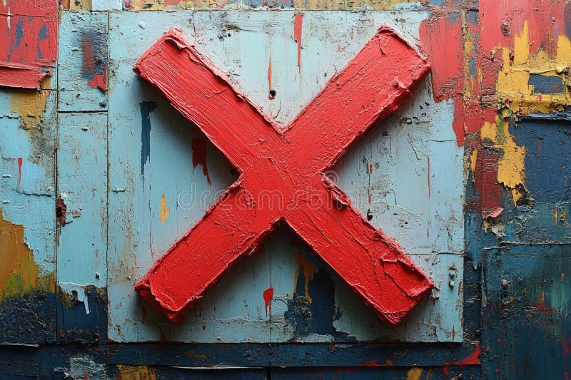 A Red X Marked on the Side of a Building, Potentially Indicating Off ...