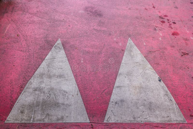 Red Marked Speed Bump with White Triangles Stock Photo - Image of mark ...