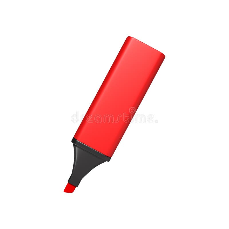 Red marker stock illustration. Illustration of highlighter - 12671211