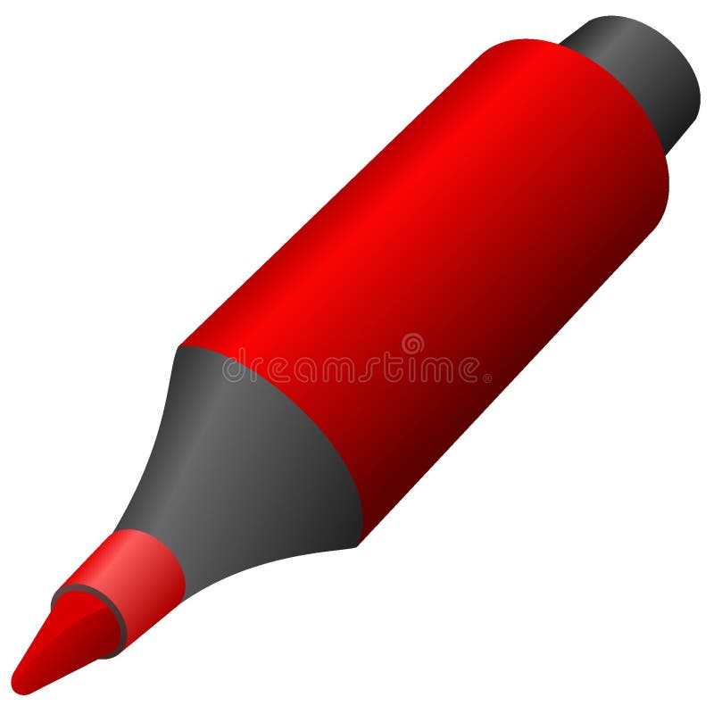 Red marker stock vector. Illustration of message, school - 14313514