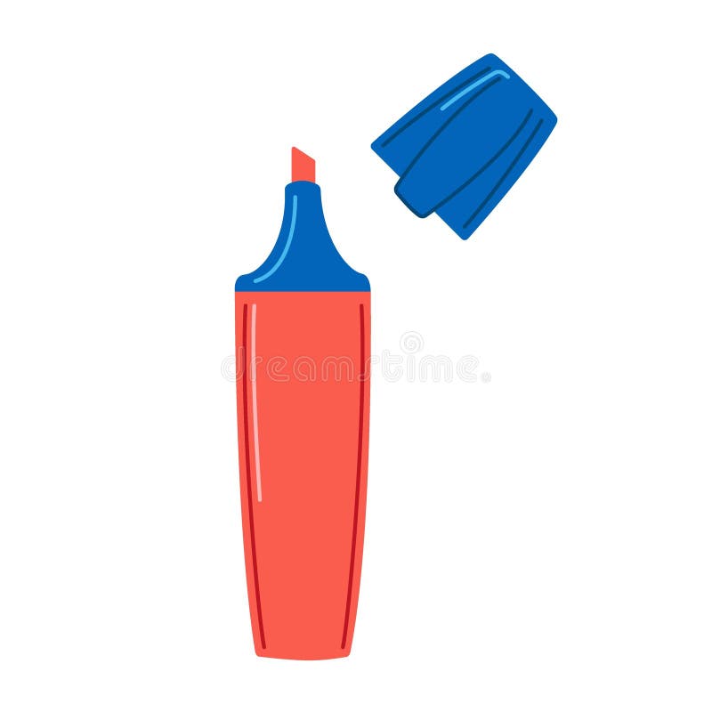 Red Marker Isolated on a White Background. Stock Vector - Illustration ...