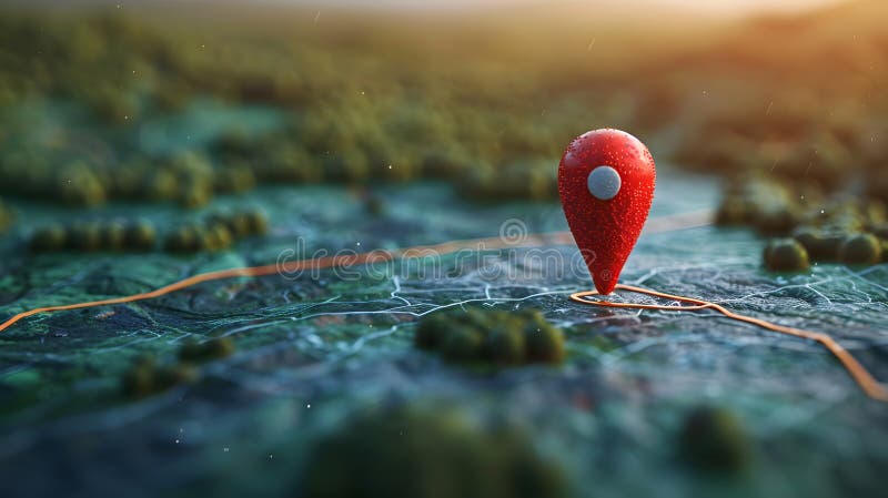 Red Marker on Map. Generative AI Stock Illustration - Illustration of ...