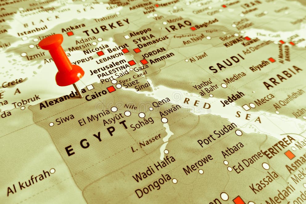 Red marker over Egypt stock image. Image of city, clash - 118401061