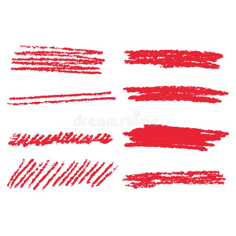 Red Marker Pen Highlighter Elements. Vector Illustration Stock ...