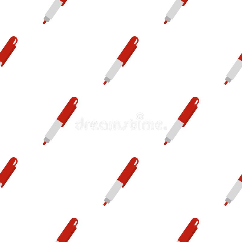 Red Marker Pen Pattern Seamless Stock Vector - Illustration of pattern ...