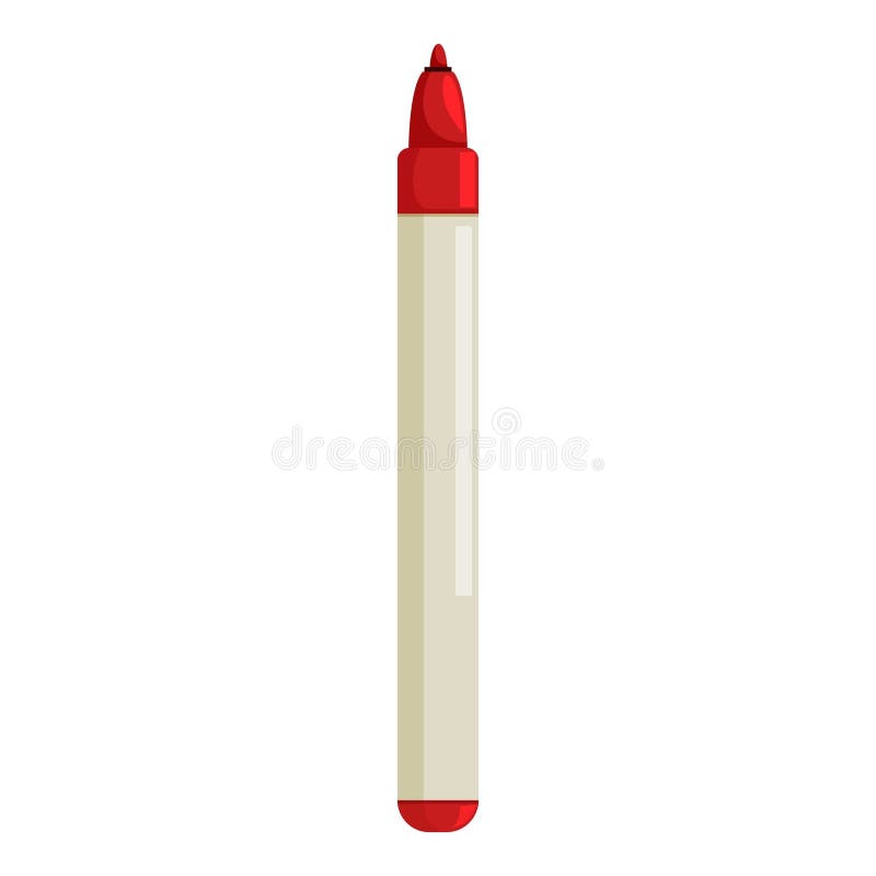 Red Marker Pen Standing Up with Cap on Stock Illustration ...