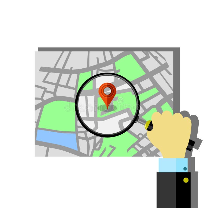 Red Marker Pointer with Road Map. GPS Navigator Location Icon. Stock ...
