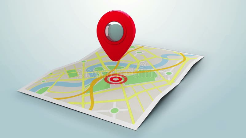 Red Marker Pointing on a Mobile on a World Map with Lens Flare Stock ...