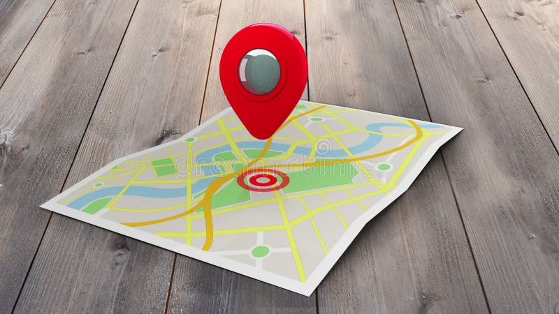 Red Marker Pointing on a Mobile on a World Map with Lens Flare Stock ...