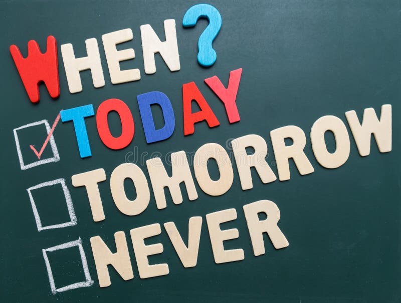 Red Marking on Today Word on Blackboard Stock Photo - Image of concept ...