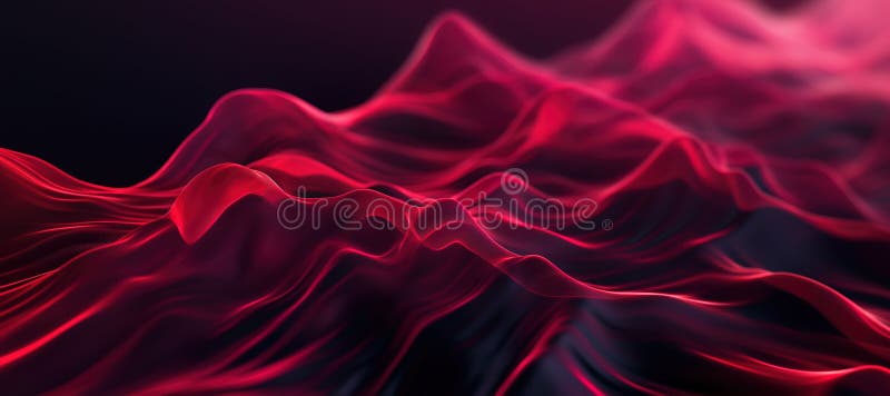 Red Maroon Chrome Metal Wave Background, Glow, Curve Stock Illustration ...