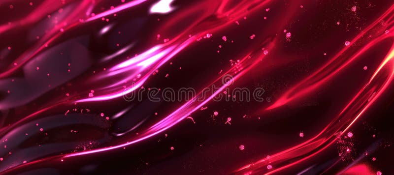 Red Maroon Chrome Metal Wave Background, Glow, Curve Stock Illustration ...