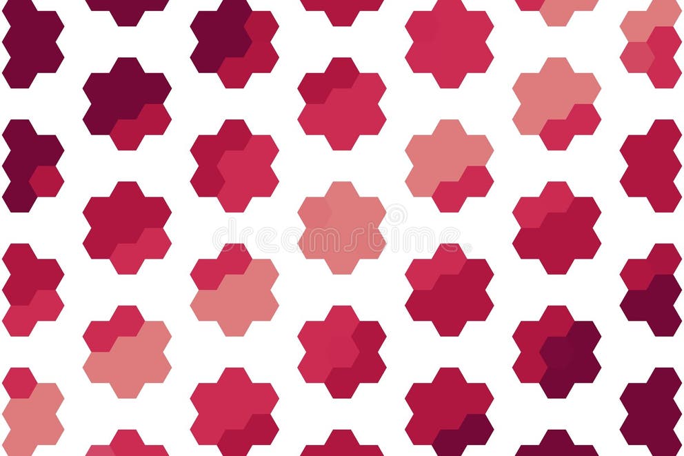 Red Maroon Hexagonal Flower Pattern with Geometric Floral Hexagon ...
