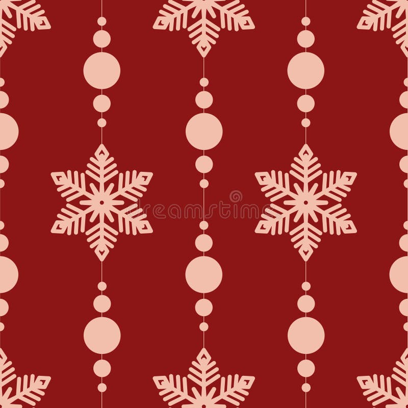 Red Maroon Snowflake Seamless Pattern for Christmas Holiday Decoration ...