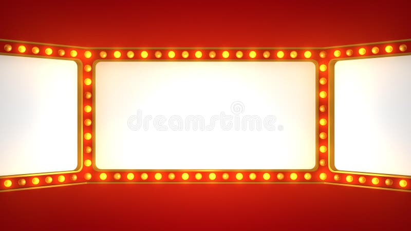 Red Light Board Sign Retro on White Background. 3d Rendering Stock ...
