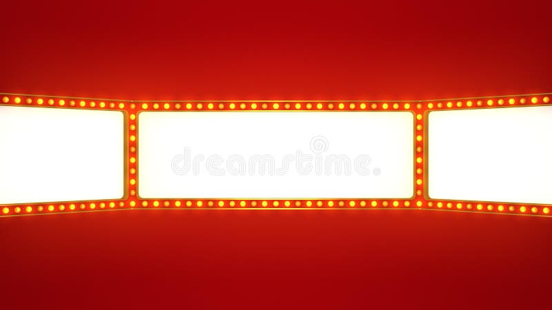 Red Light Board Sign Retro on White Background. 3d Rendering Stock ...