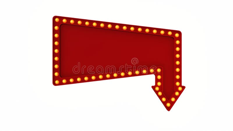 Red Marquee Light Board Sign Retro On White Background. 3d Rendering ... Red Marquee Light Board Sign Retro On White Background. 3d Rendering ...