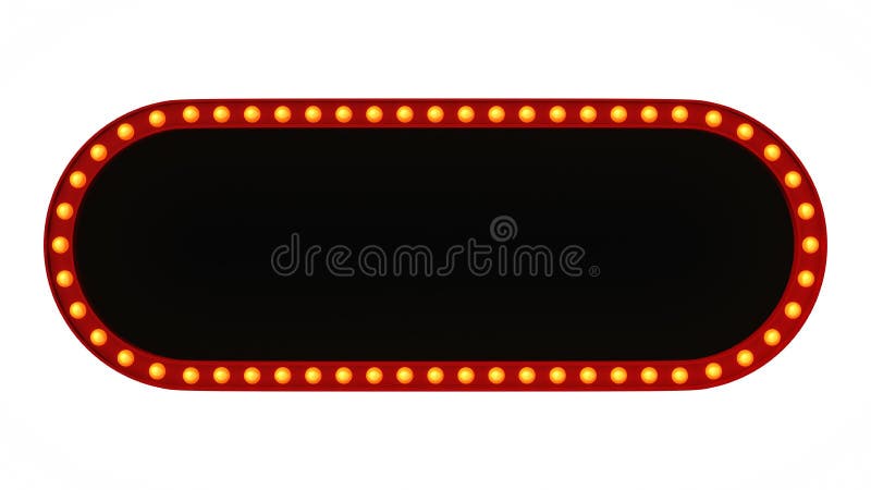 Red Marquee Light Board Sign Retro on White Background. 3d Rendering ...