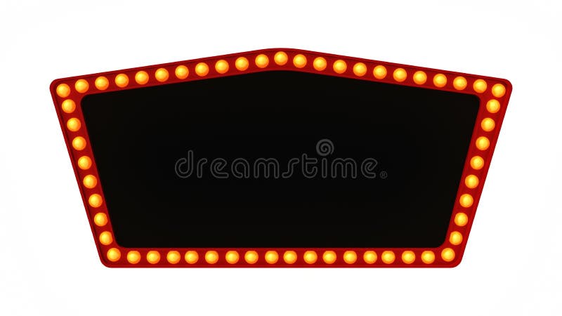 Red Marquee Light Board Sign Retro on White Background. 3d Rendering ...
