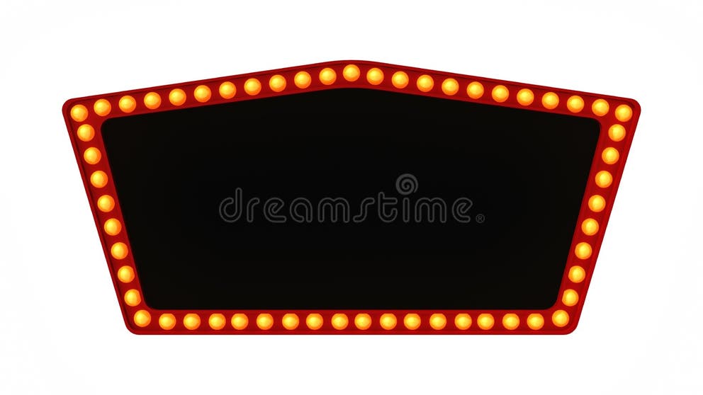 Red Marquee Light Board Sign Retro on White Background. 3d Rendering ...