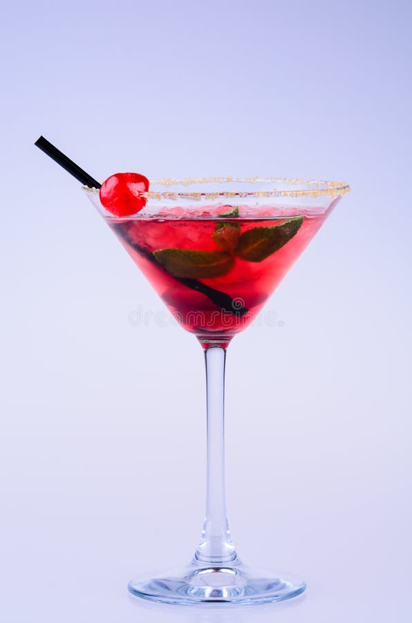 Red martini cocktail stock image. Image of summer, bubble - 28139779