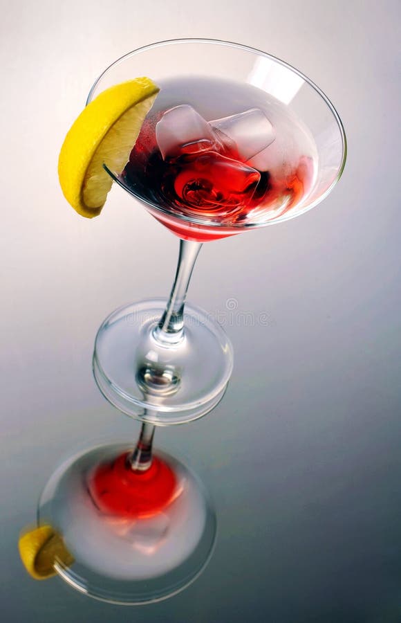Red Martini Cocktail with Ice Stock Image - Image of refreshment ...