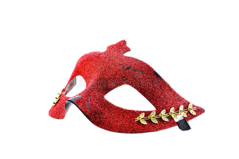 Red Mask on White Background Stock Photo - Image of mystery, light ...