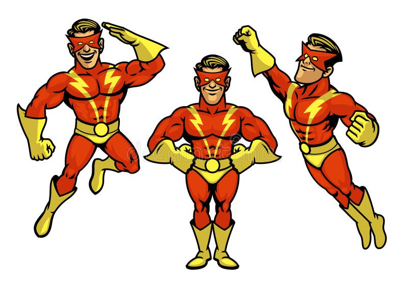 Red Masked Superhero in Set Stock Vector - Illustration of store ...