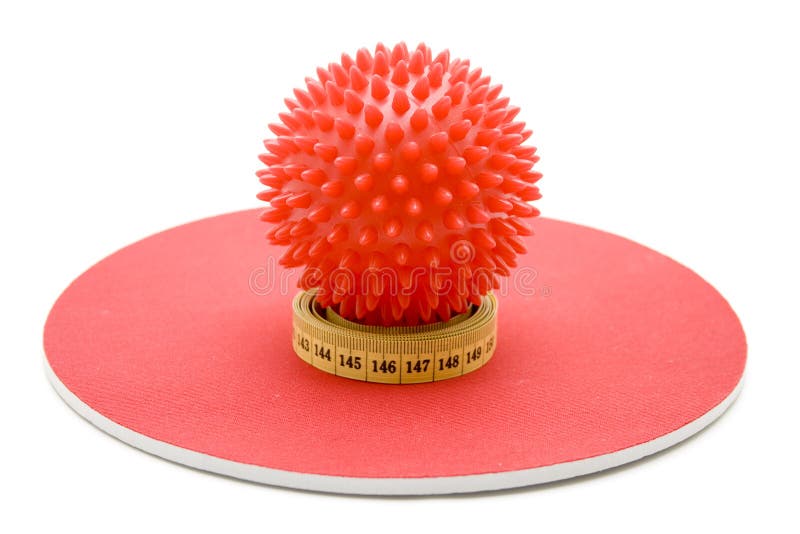 Red Massage Ball with Measure Tape Stock Photo - Image of sting, rest ...