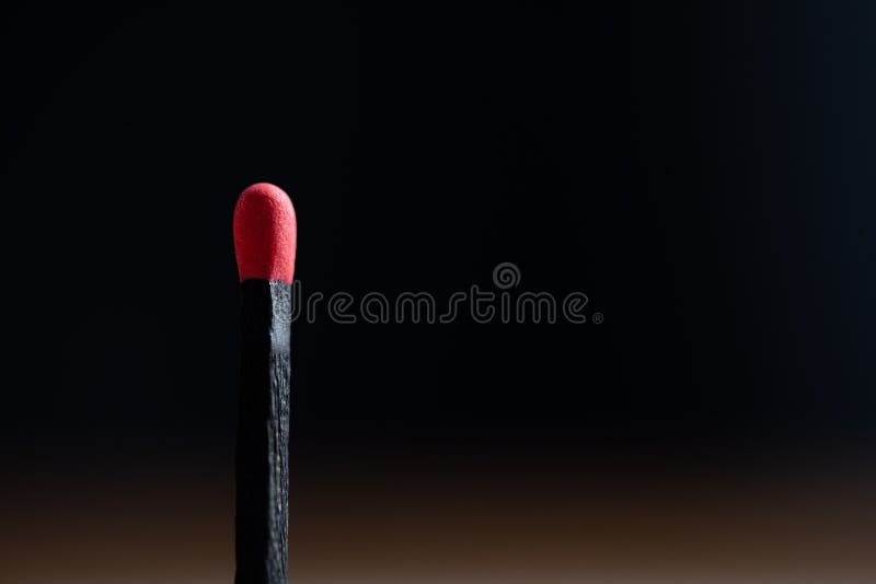 Red Match on Dark Background Stock Image - Image of space, light: 267739877