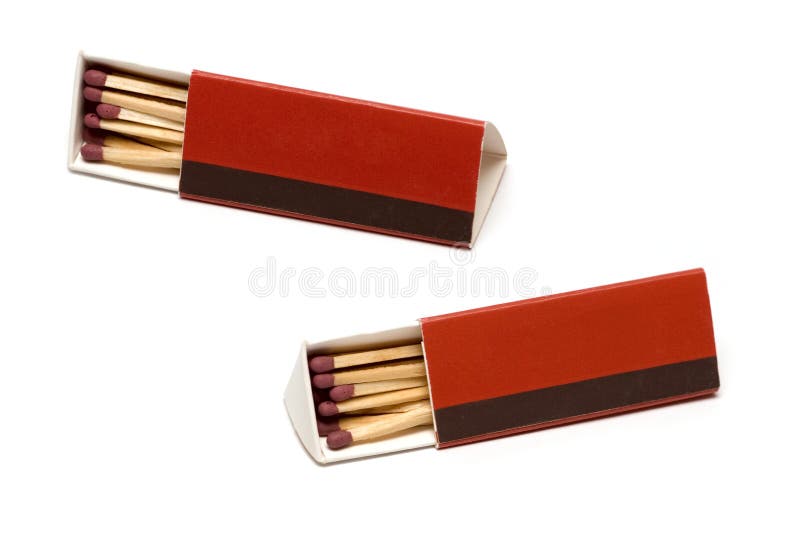 Red Matchbox Isolated on White Stock Image - Image of wood, flammable ...