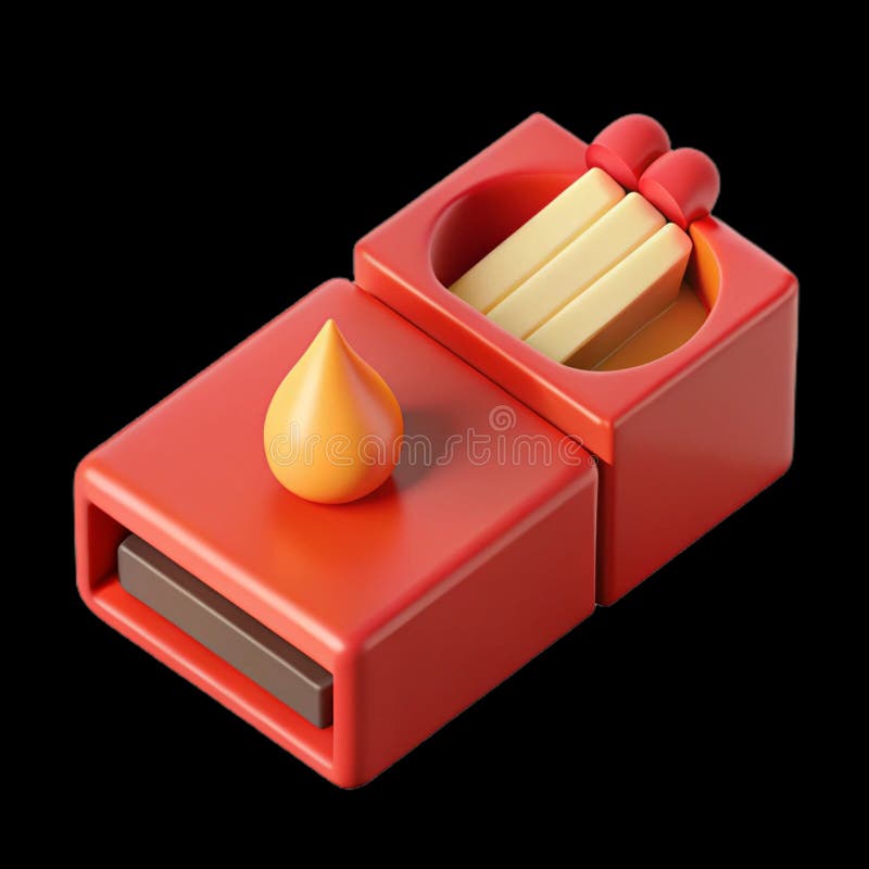 Red Matchbox Isolated on White Background Stock Illustration ...