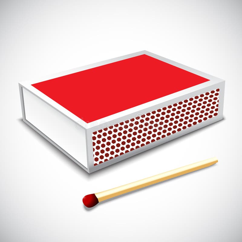 Realistic Matchbox. 3d Match Box Open with Matches on Grey Background ...