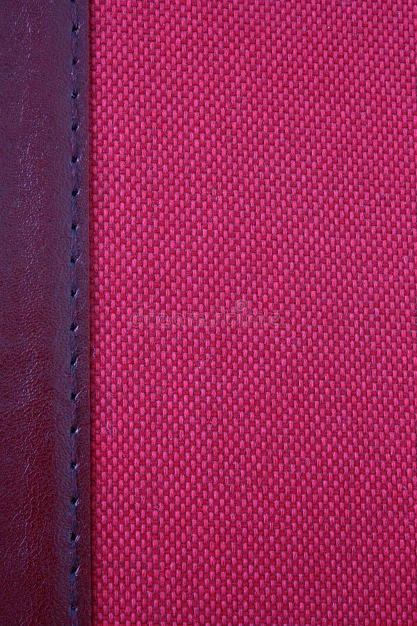 Red Material is Sewn with a Skin Stock Image - Image of material, macro ...