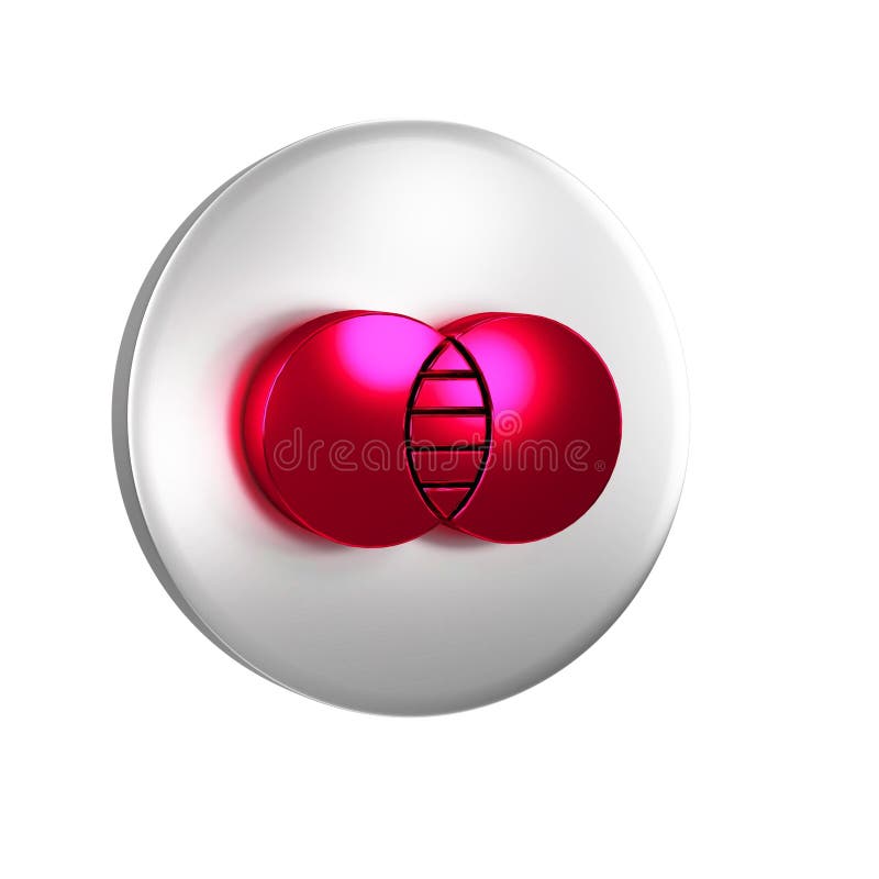 Red Mathematics Sets a and B Icon Isolated on Transparent Background ...