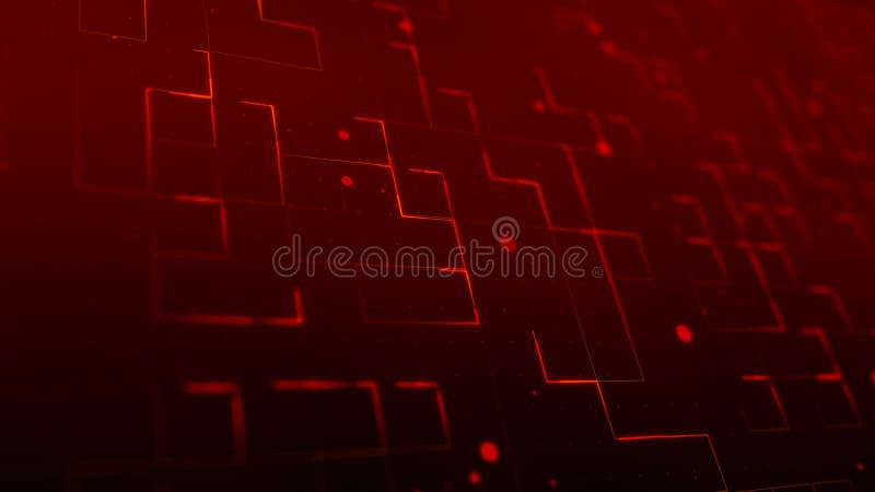 Red Matrix Glowing Lines and Particles Grid on an Abstract Background ...
