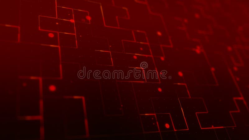 Red Matrix Glowing Lines and Particles Grid on an Abstract Background ...
