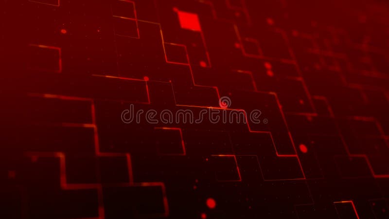 Red Matrix Glowing Lines and Particles Grid on an Abstract Background ...