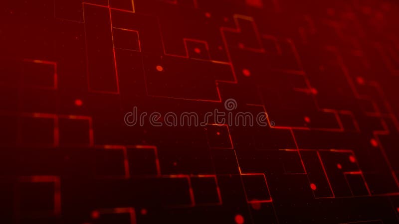 Red Matrix Glowing Lines and Particles Grid on an Abstract Background ...