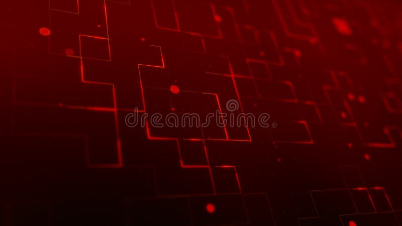 Red Matrix Glowing Lines and Particles Grid on an Abstract Background ...
