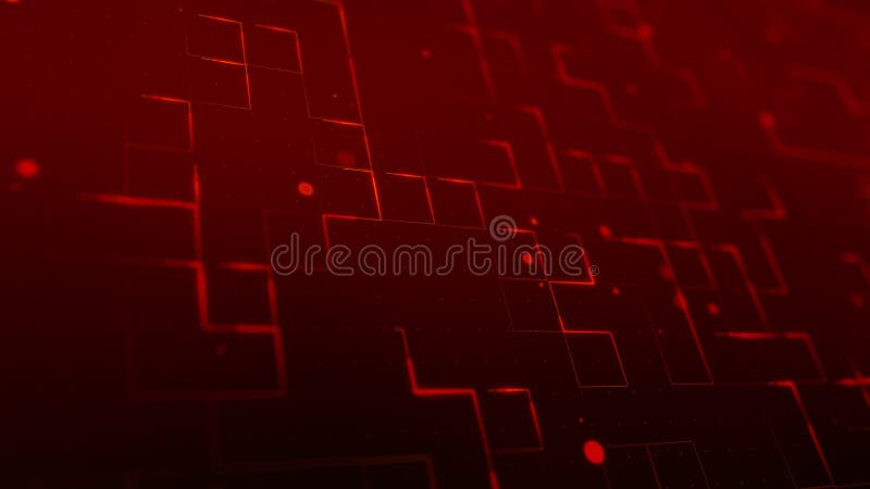 Red Matrix Glowing Lines and Particles Grid on an Abstract Background ...