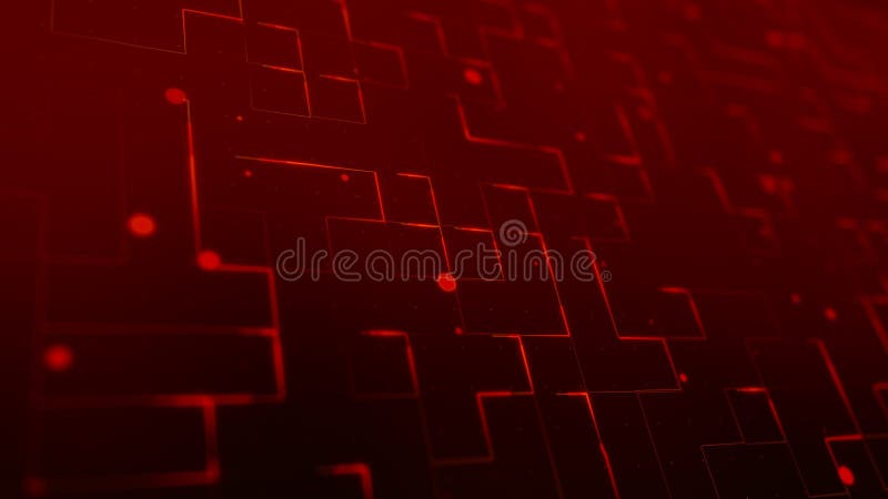 Red Matrix Glowing Lines and Particles Grid on an Abstract Background ...