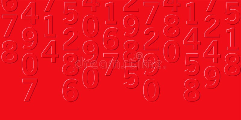 Red Matrix Mono Chrome Pattern with Volume 3d Numbers on it, Play of ...