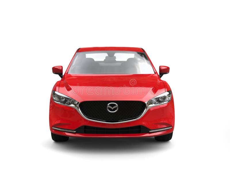 Red Mazda 6 2018 - 2021 Model - Back View - 3D Illustration Editorial ...