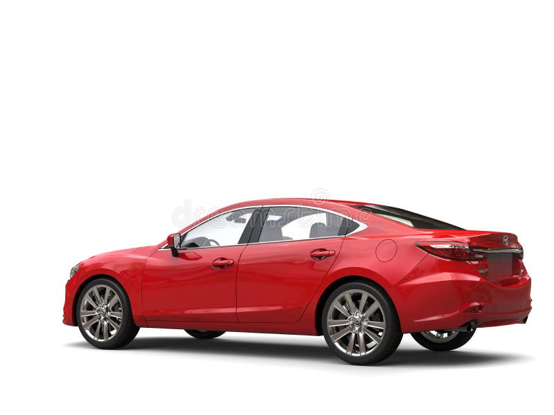 Red Mazda 6 2018 - 2021 Model - Back View - 3D Illustration Editorial ...