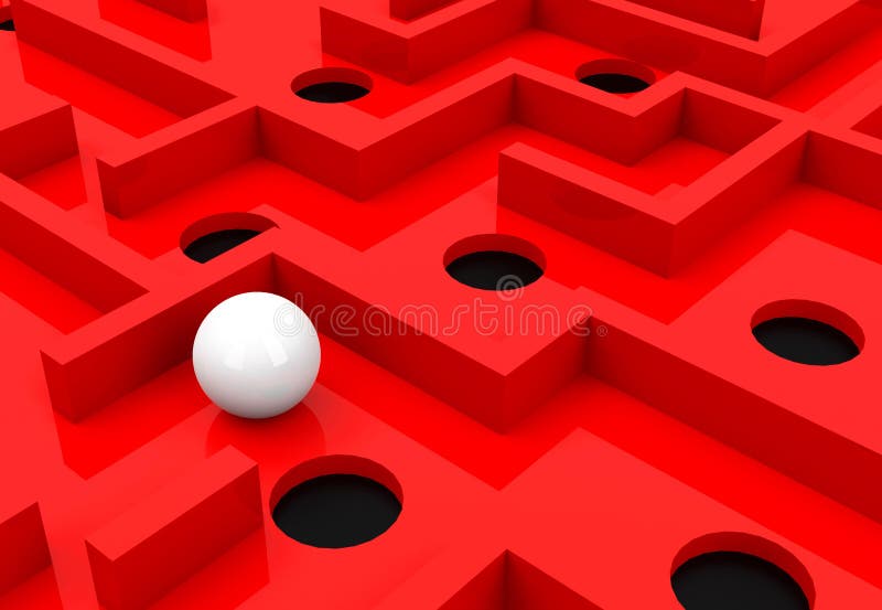 The red maze stock illustration. Illustration of labyrinth - 46579994