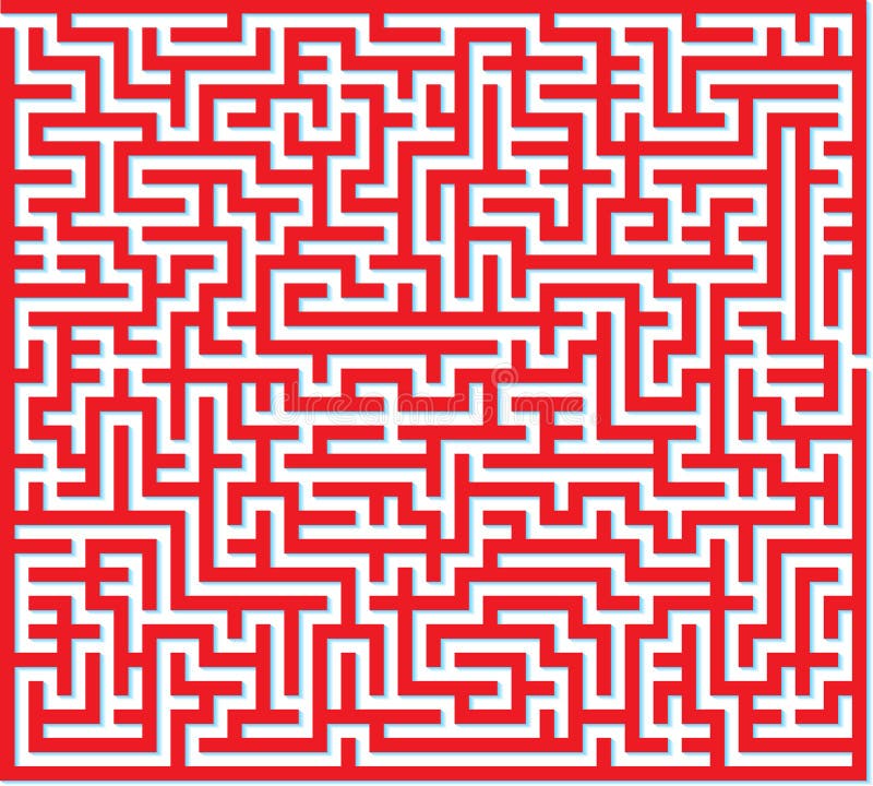 Red maze stock vector. Illustration of lost, quiz, huge - 5830675