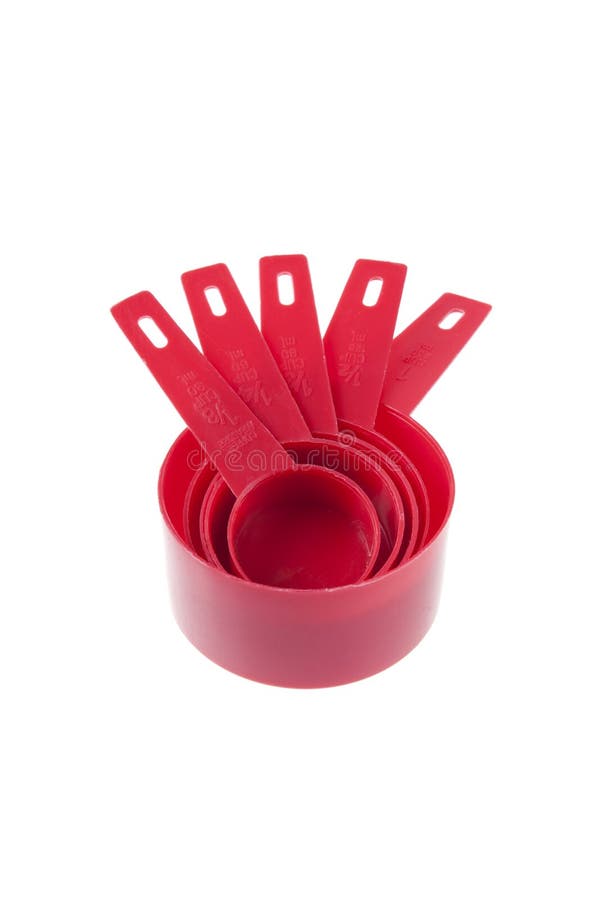 Red Measuring Cups stock image. Image of utensil, background - 67779499